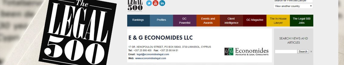 Recognition in the latest Legal 500 Cyprus and EMEA Rankings